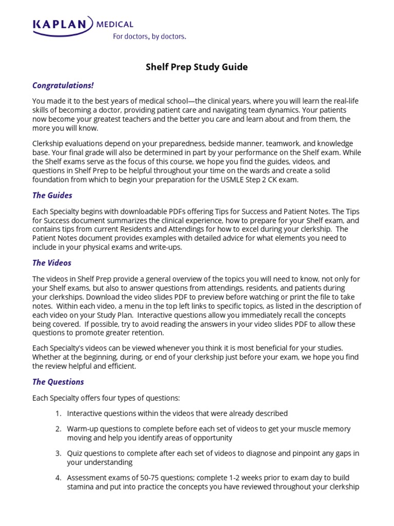 Shelf Prep Study Guide | PDF | Test (Assessment) | United States ...