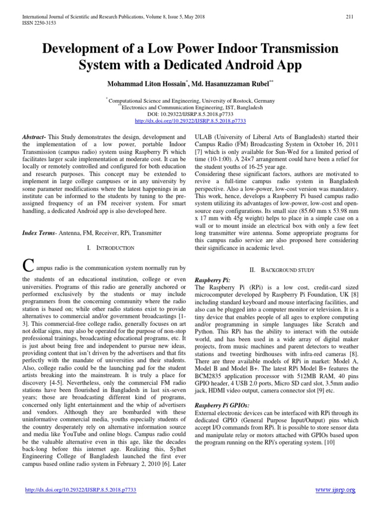 Development of A Low Power Indoor Transmission System With A Dedicated ...