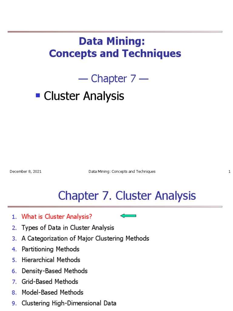 Cluster Analysis: Concepts and Techniques - Chapter 7 | PDF | Data ...