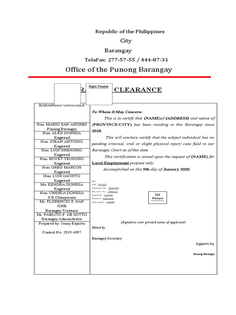 Samples of Certificates On Barangay | PDF | Common Law | Government