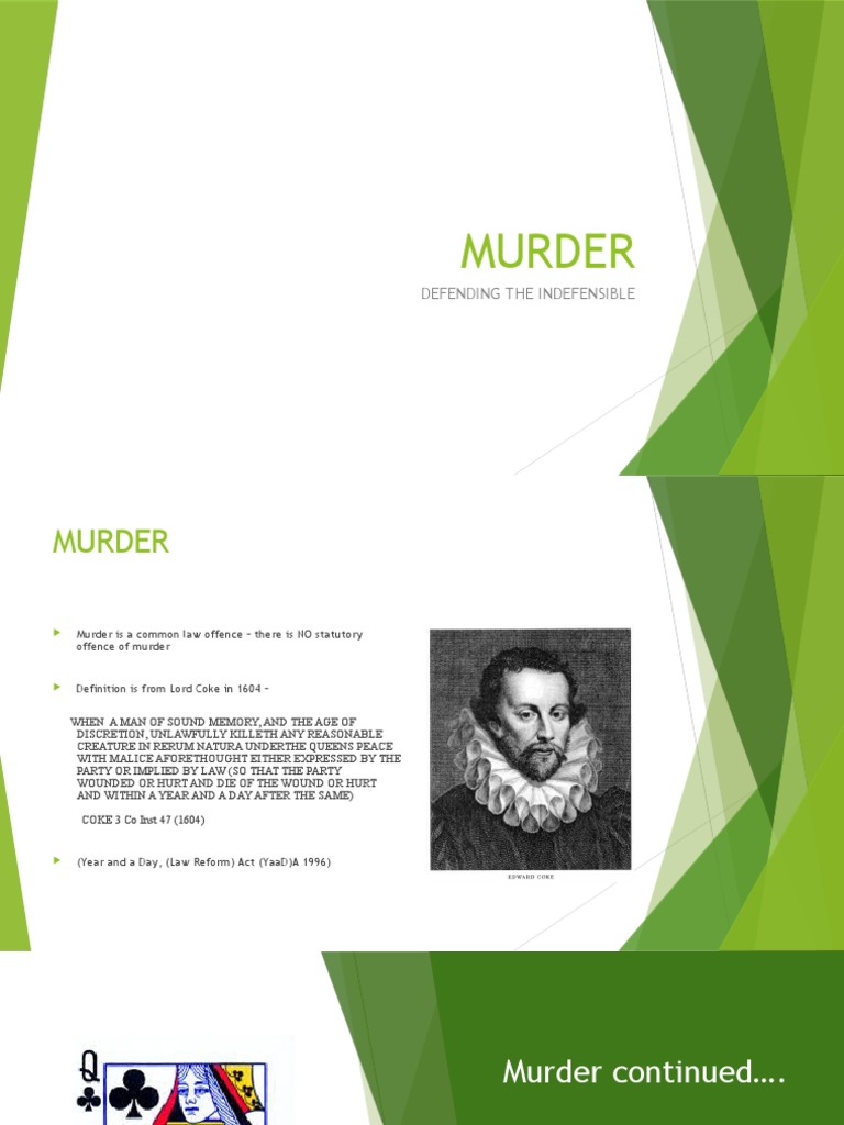 Murder: Defending The Indefensible | PDF