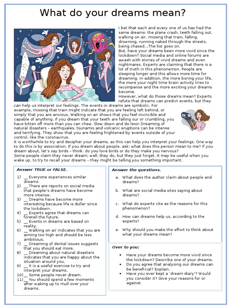 What Do Your Dreams Mean?: Can Help Us Interpret Our Feelings. The ...