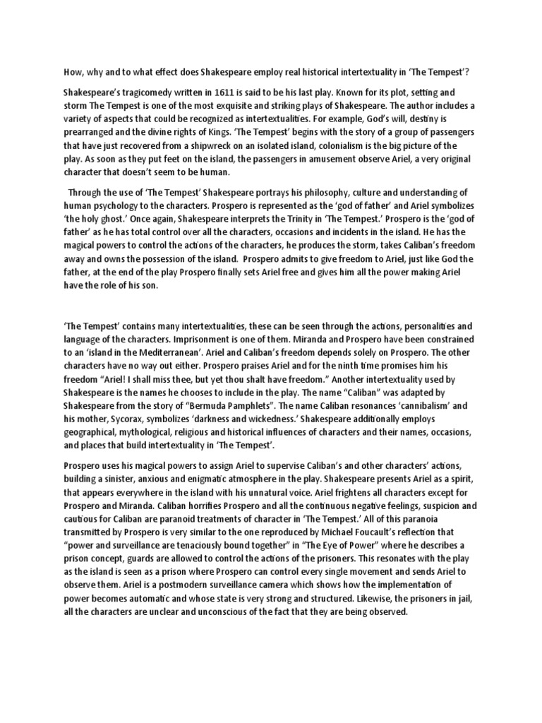 End of Year Essay | PDF | The Tempest