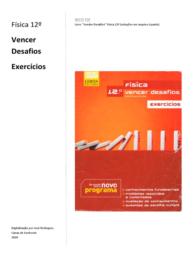 F¡sica 12 - Vencer Desafios (Livro + Solu Äes) | PDF | Vetor euclidiano | Ângulo