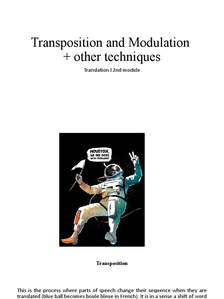 Transposition and Modulation + Other Techniques | PDF | Translations | Verb