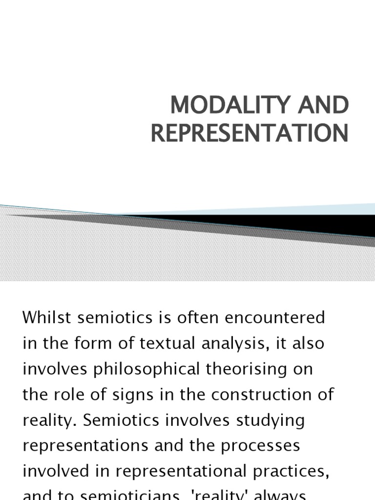 Modality and Representation | PDF | Representation (Arts) | Truth
