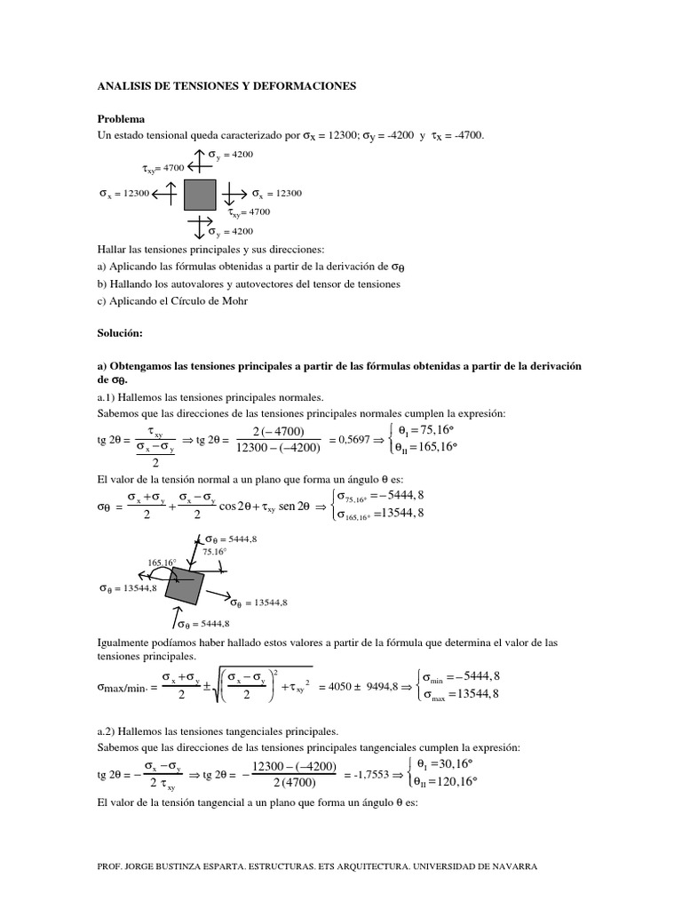 Analisis de Tensiones y Deformaciones | PDF | Estrés (Mecánica ...