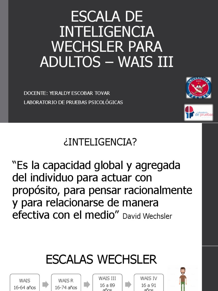 Escala de Inteligencia Wechsler para Adultos - Wais Iii | PDF | Escala de inteligencia para ...