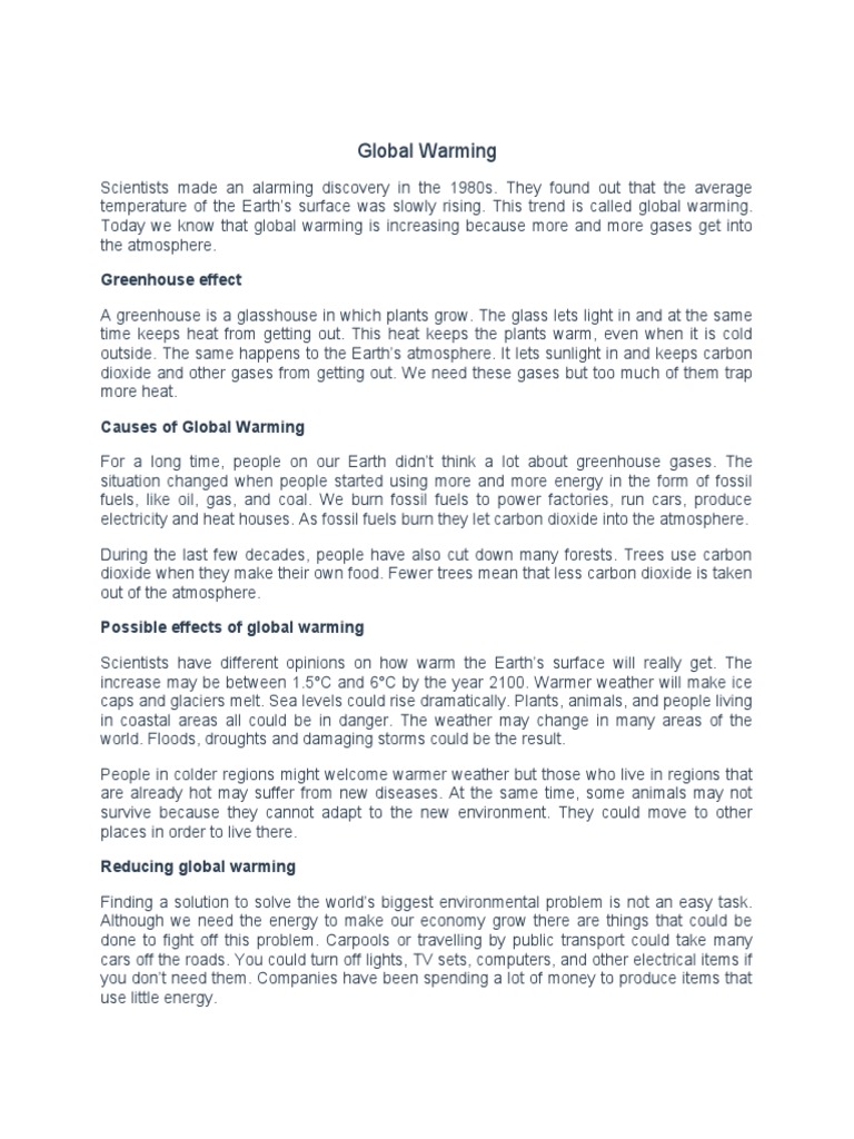 Global Warming: Greenhouse Effect | PDF | Climate Change | Greenhouse ...