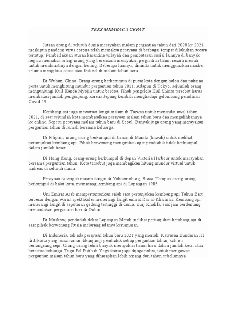 Teks Membaca Cepat | PDF