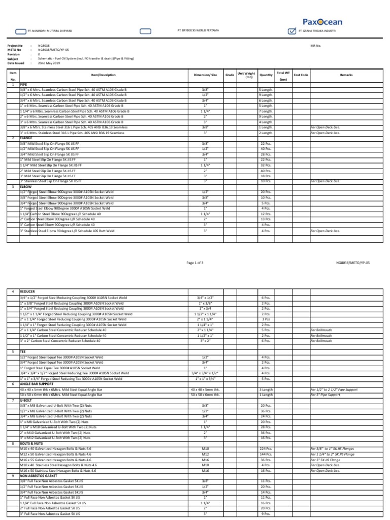 NG8038-METO-YP-05 Rev.0 Schematic Fuel Oil System Incl. F.O. Transfer ...