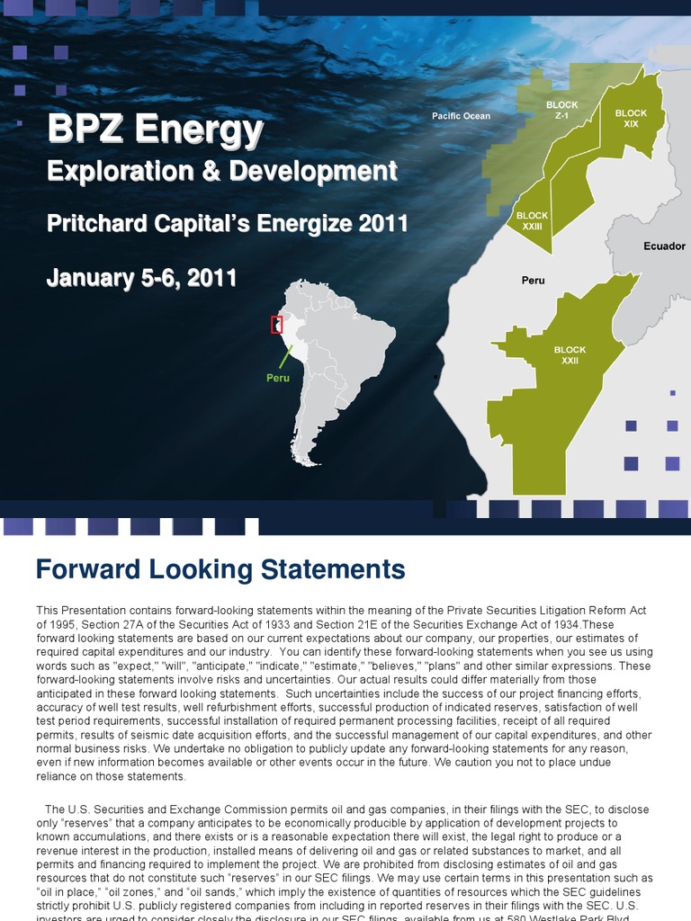 BPZ Energy Exploration Overview | PDF | Natural Gas | Oil Reserves