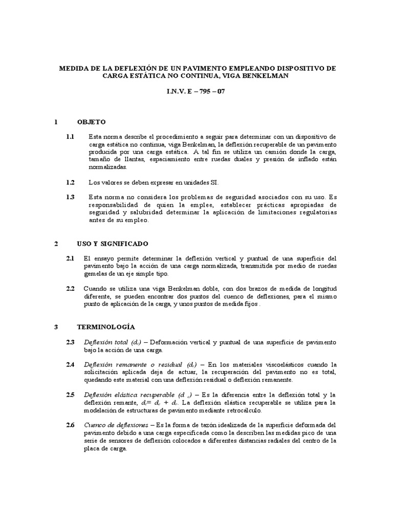 Norma INV E-795-07 | PDF | Eje | Camión