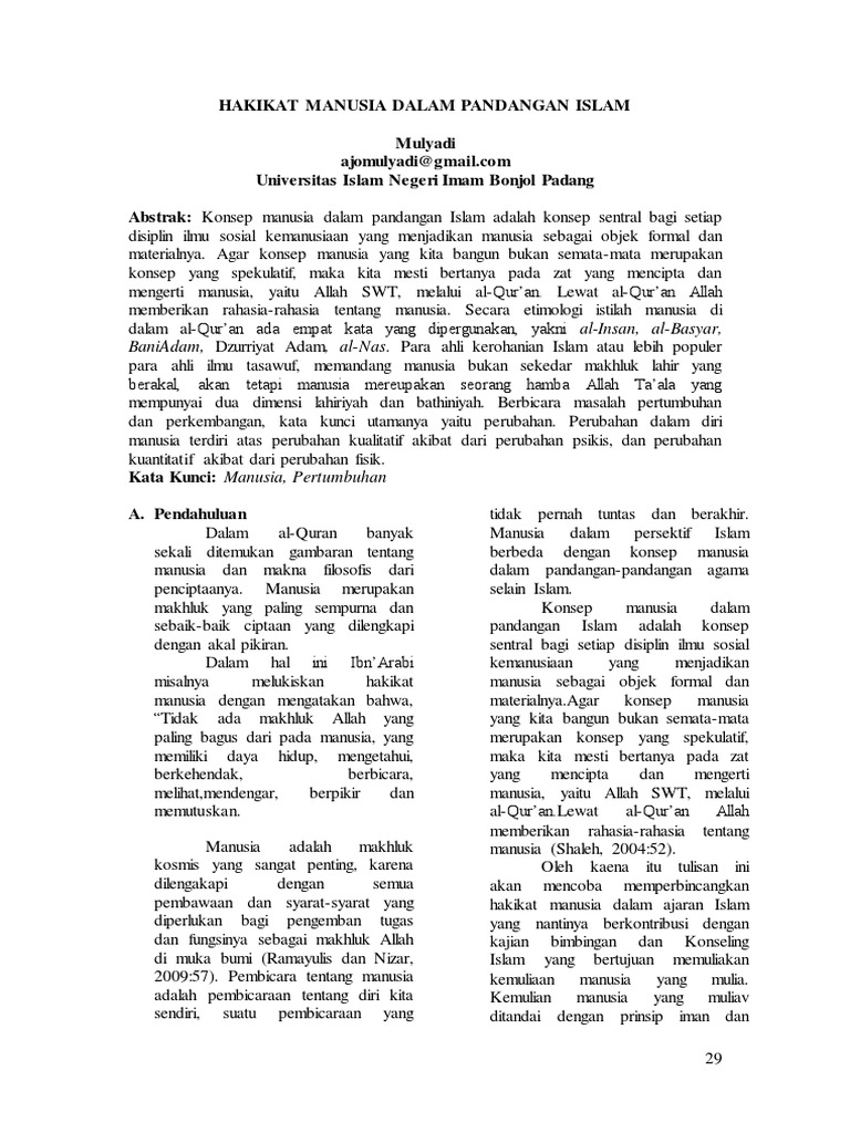 Hakikat Manusia Dalam Pandangan Islam | PDF