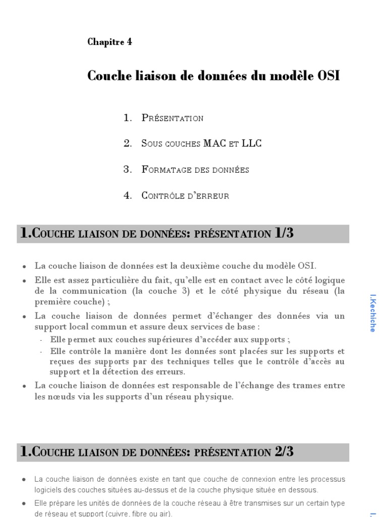 Couche Liaison de Données OSI | PDF | Ethernet | Transmission des données