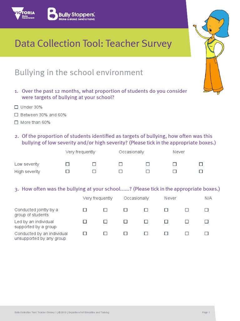 DC T Teacher Survey 01 | PDF | Cyberbullying | Bullying