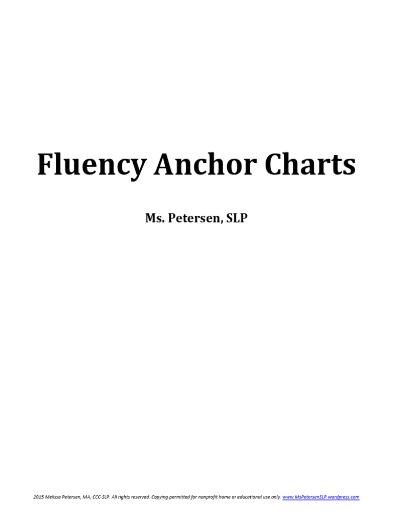 Fluency Anchor Charts: Ms. Petersen, SLP | PDF | Stuttering | Stress ...