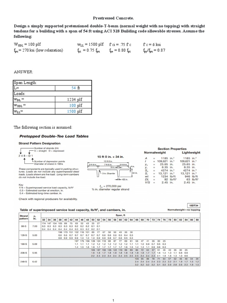 Prestressed Concrete Beam Design | PDF | Beam (Structure) | Continuum ...