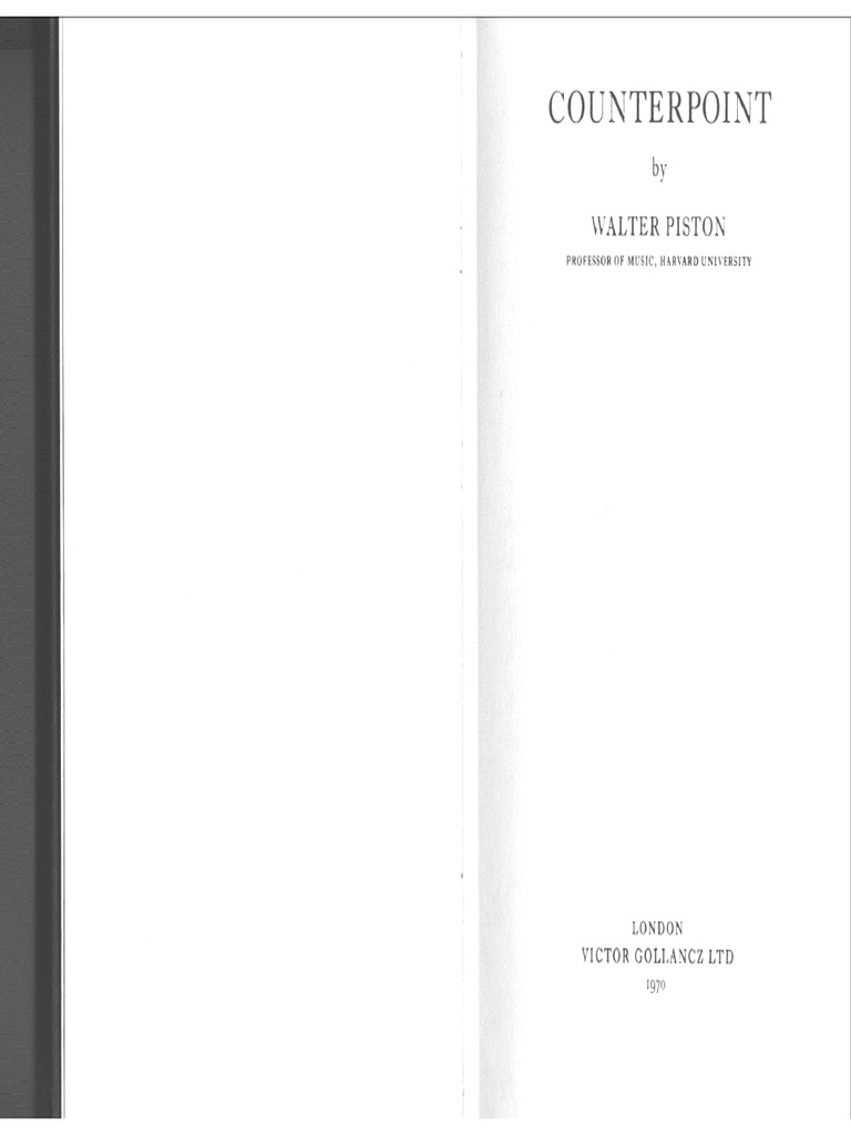 Walter Piston - Counterpoint | PDF