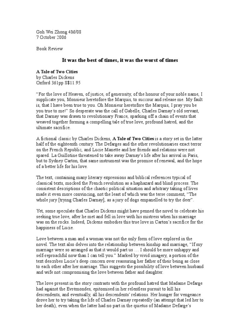 Insightful Review of A Tale of Two Cities | PDF | A Tale Of Two Cities