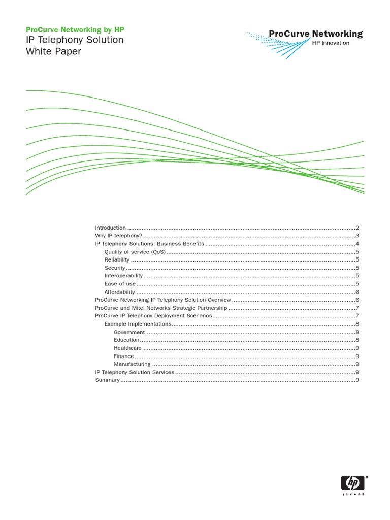 IP Telephony Solution Whitepaper | PDF | Voice Over Ip | Quality Of Service