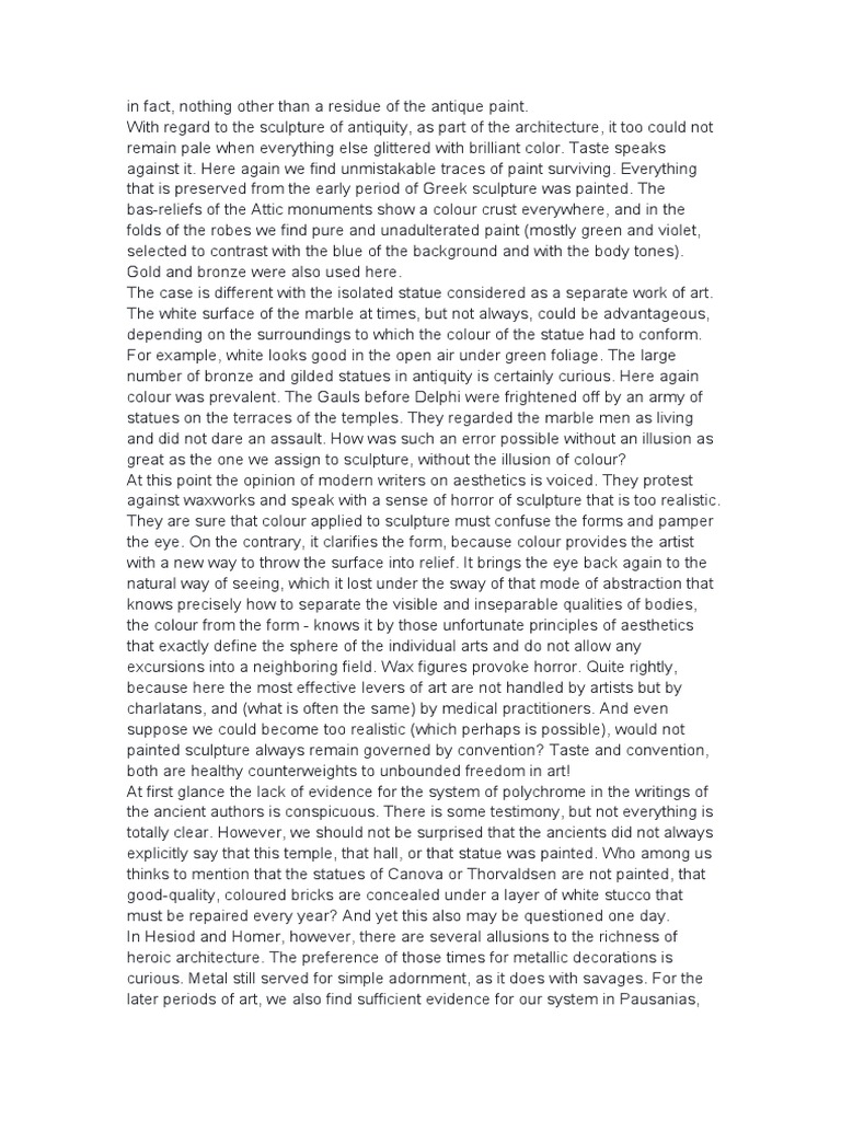 Preliminary Remarks On Polychrome Architecture and Sculpture in ...