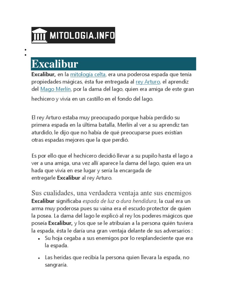 Excalibur | PDF