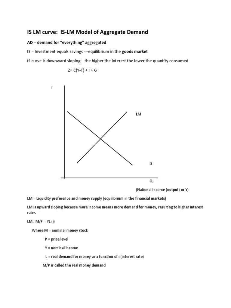 Lecture Notes IS LM Curve | PDF | Macroeconomics | Economics