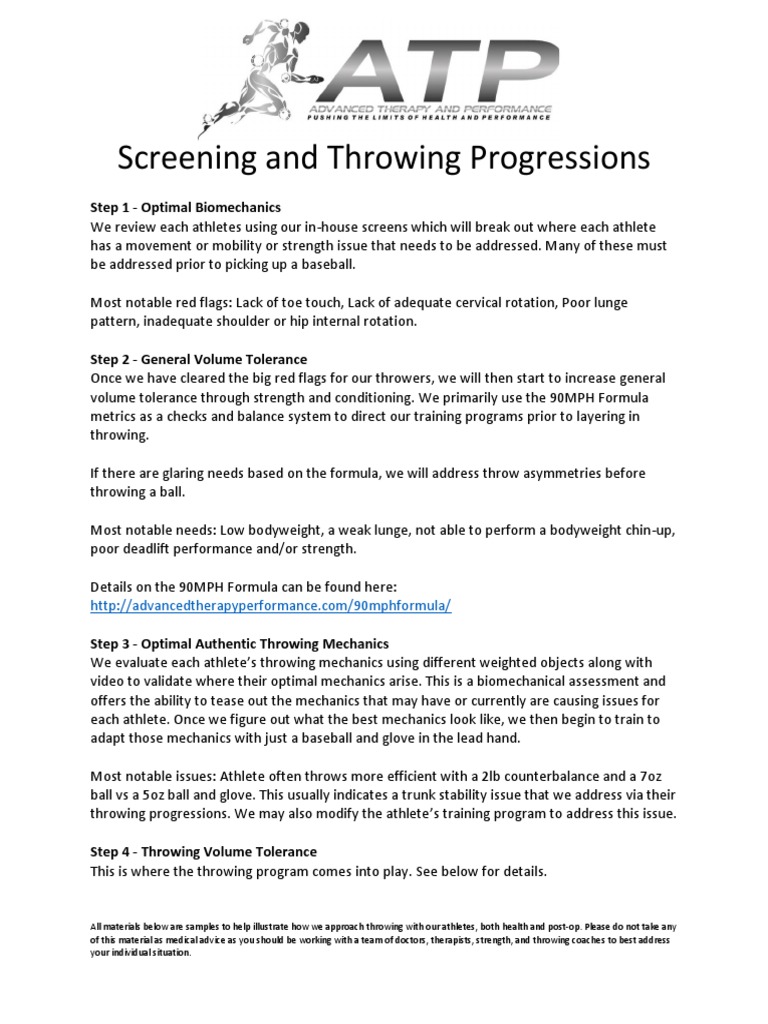 Sample Throwing Program | PDF