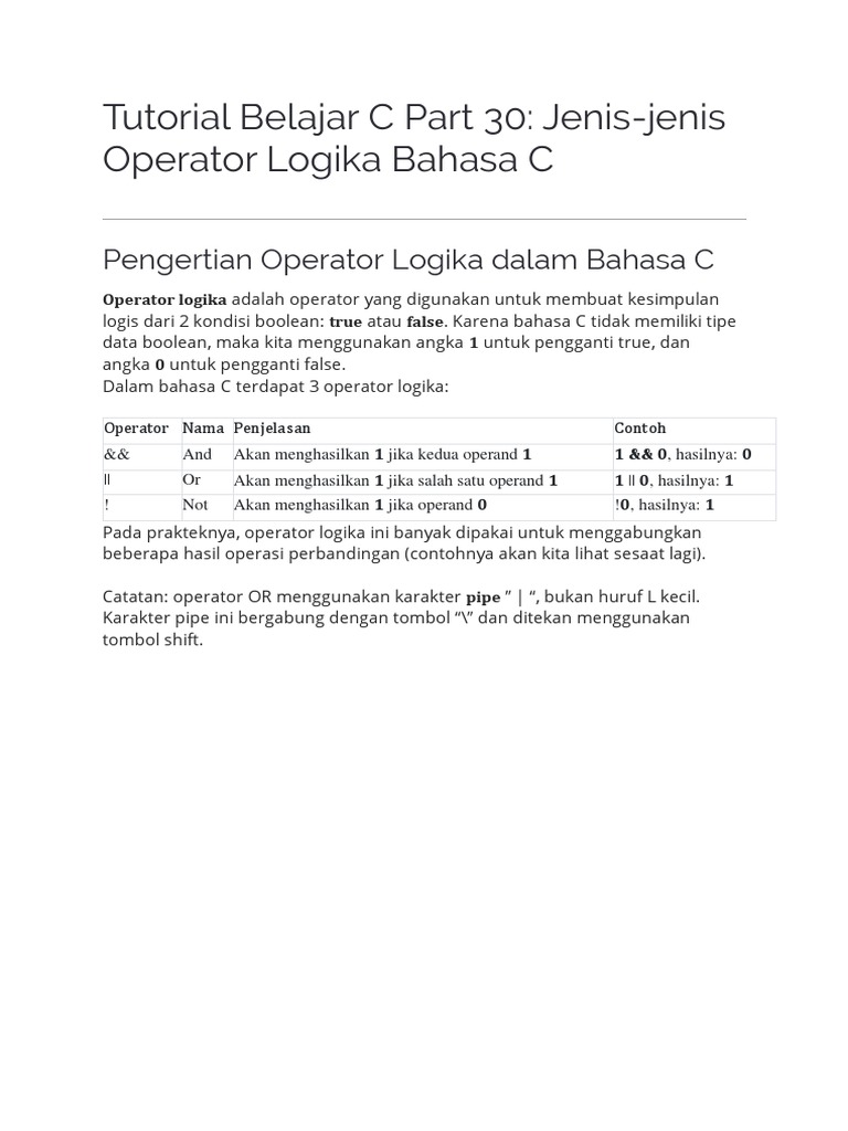 3.5 Kode Program Dengan Operasi Logika | PDF