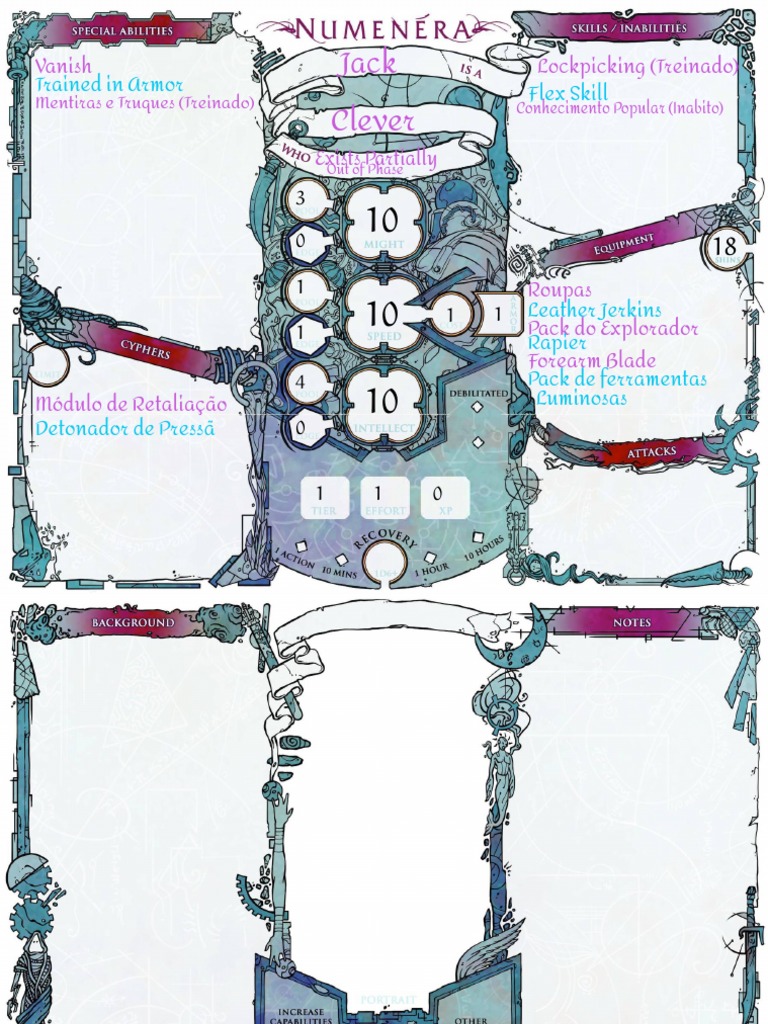 Character Sheet Numenera (Example) | PDF