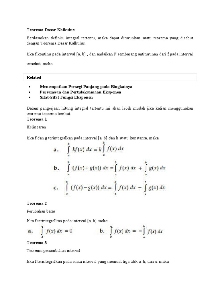 Teorema Dasar Kalkulus | PDF