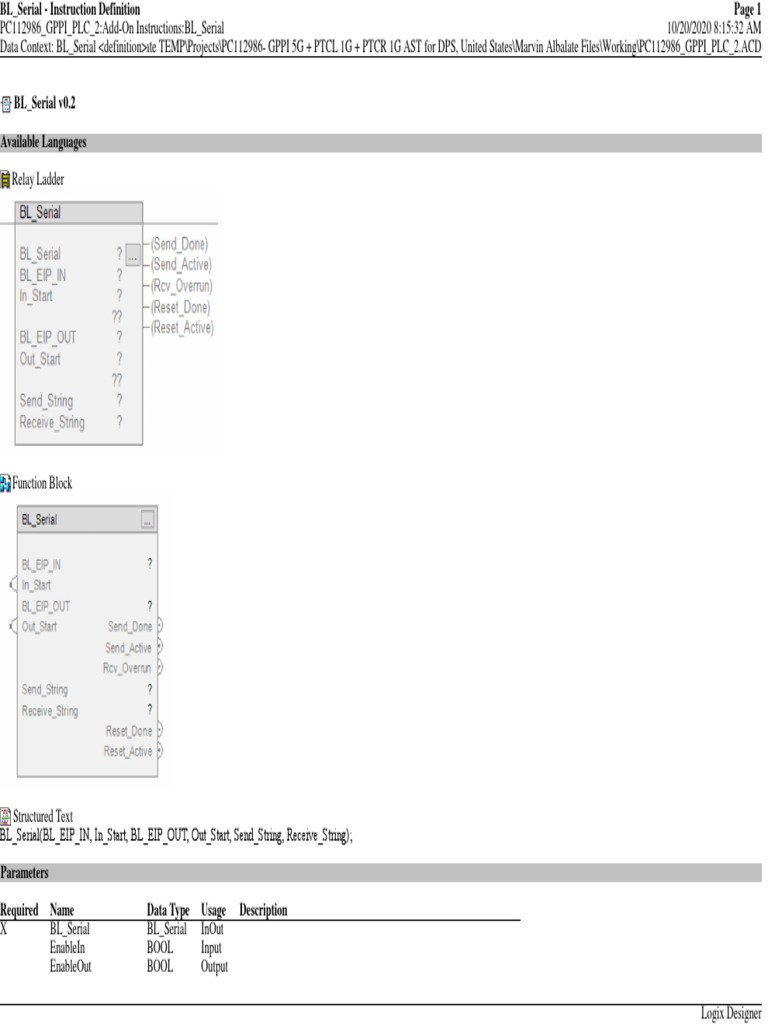 Logix Designer Report(s) | PDF | Parameter (Computer Programming) | Input/Output