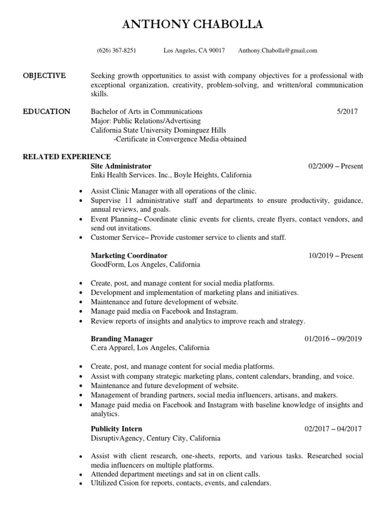A Chabolla Resume 2021 | PDF | Social Media | Popular Culture & Media ...