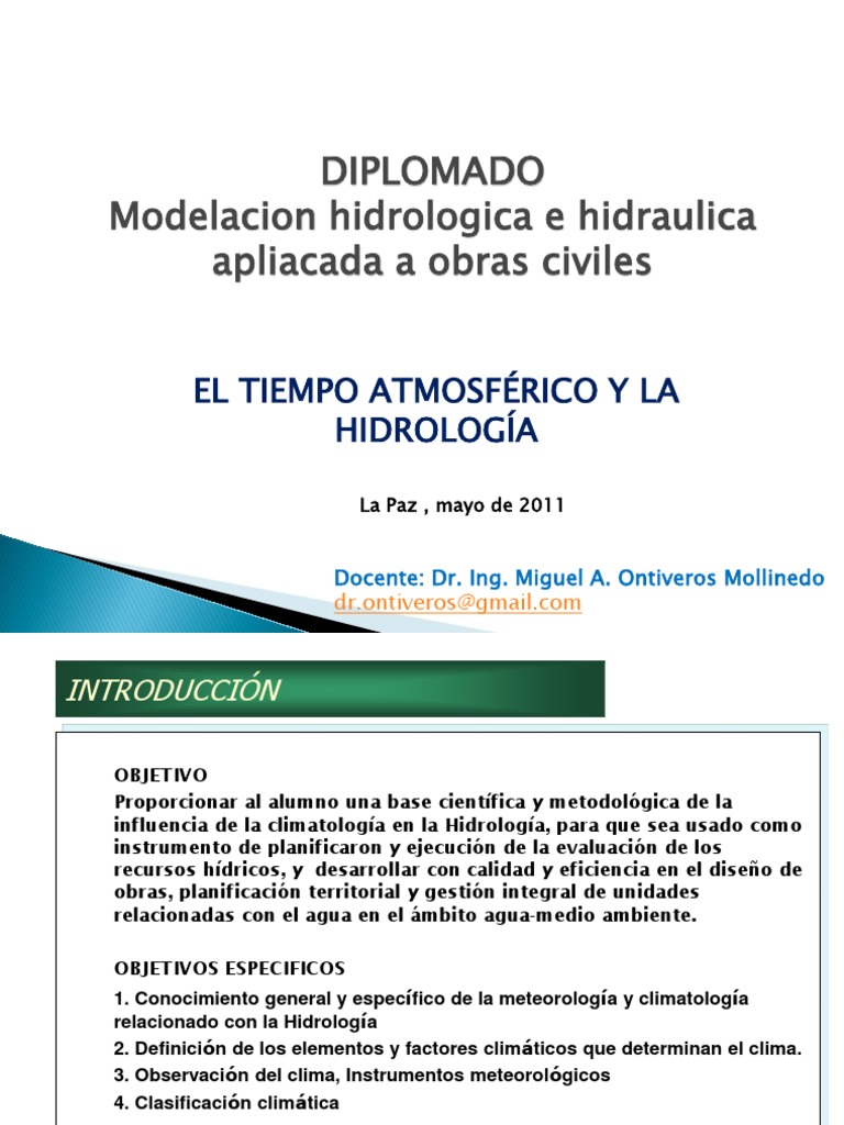 A1-Clase-Tiempo Atmosferico y La Hidrologia | PDF | Clima | Clima templado
