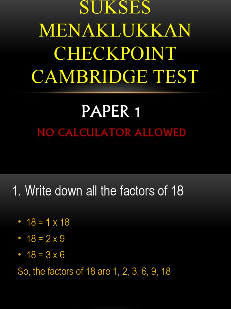 SUKSES MENAKLUKKAN Checkpoint1 | PDF | Elementary Mathematics | Mathematical Analysis