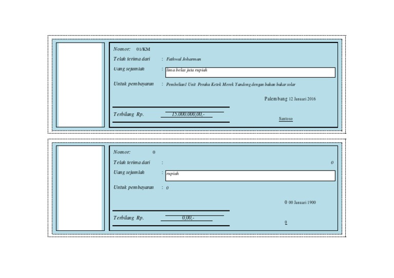 Aplikasi Kwitansi Excel 100 Lembar | PDF