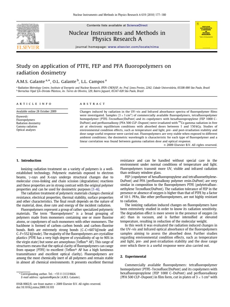 PTFE, FEP and PFA Fluoropolymers On | Download Free PDF | Polymers ...