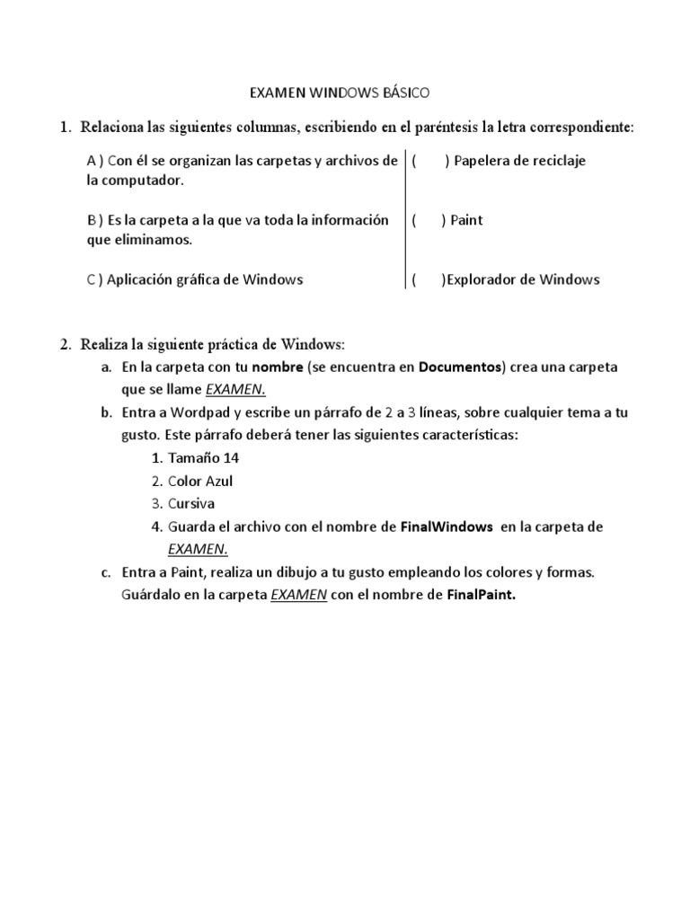 Examen Windows | PDF