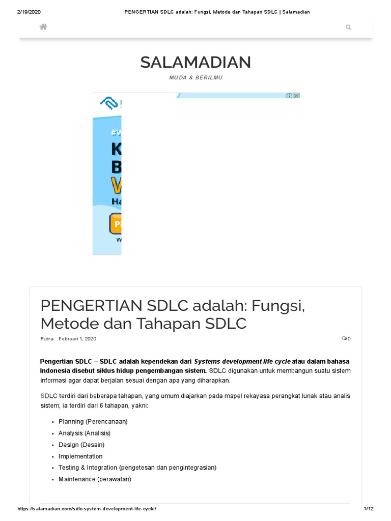 PENGERTIAN SDLC Adalah - Fungsi, Metode Dan Tahapan SDLC - Salamadian ...