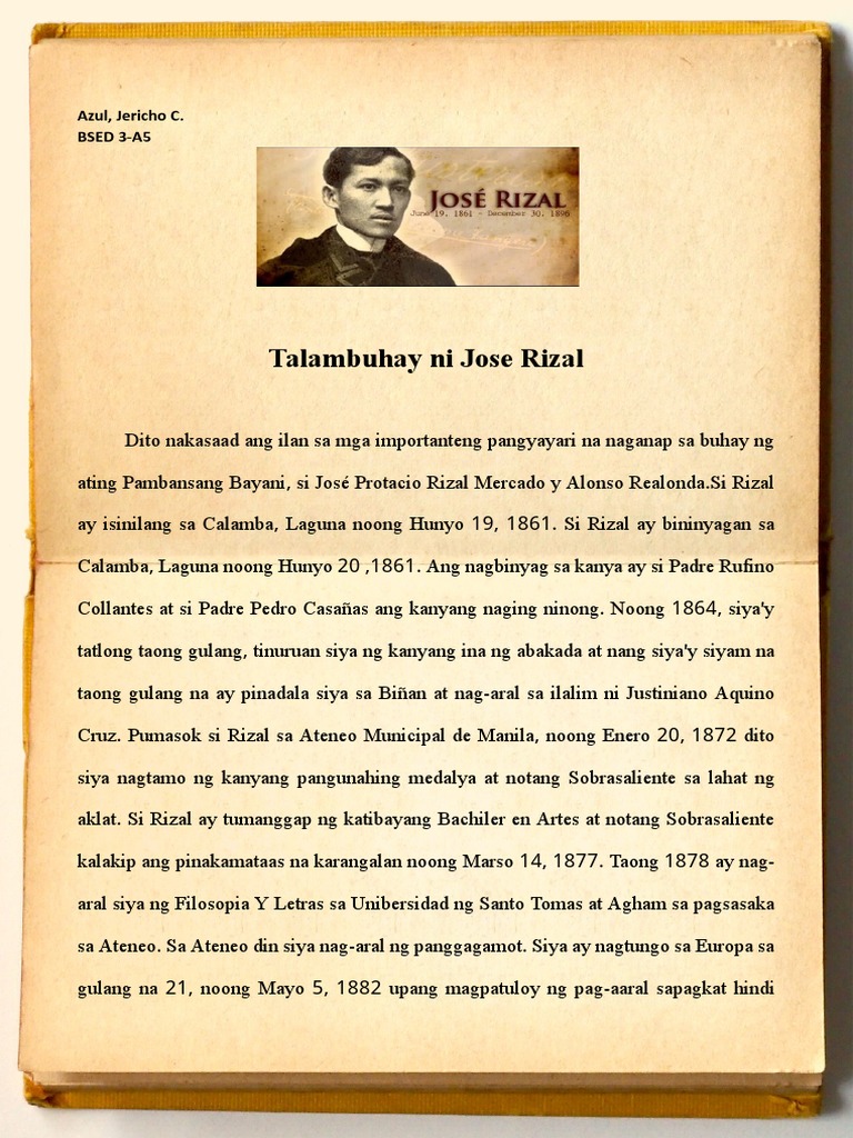 Teoryang Historikal - Talambuhay Ni Rizal | PDF