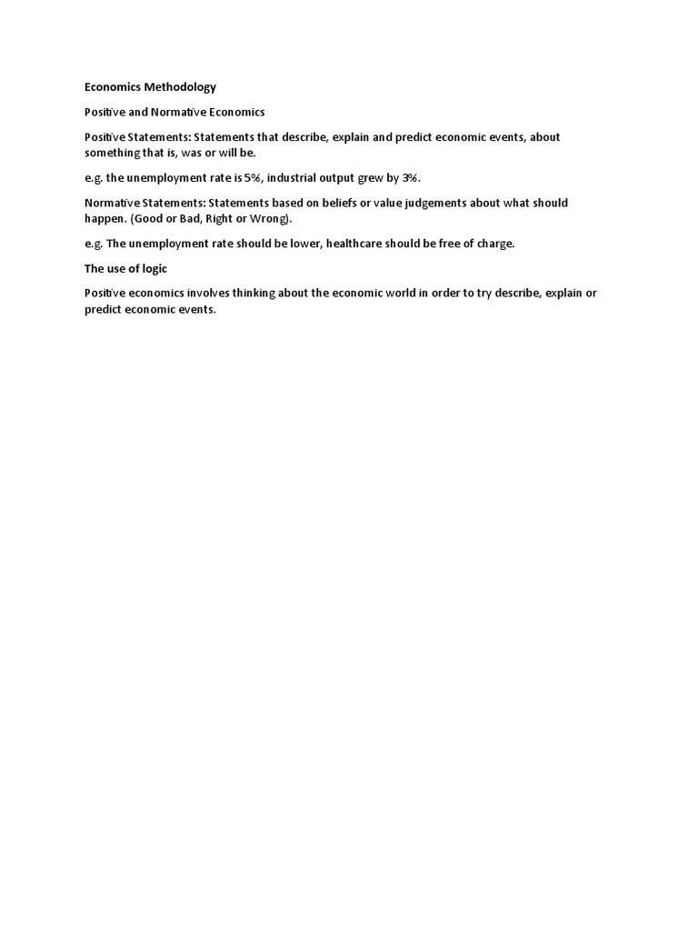 Economics Methodology | PDF | Career & Growth | Finance & Money Management