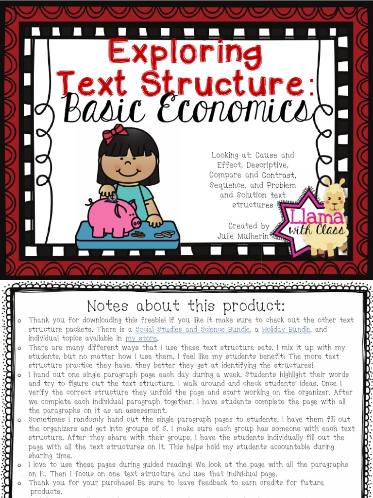 Basic Economics Text Structure Worksheets Free | PDF | Demand | Money