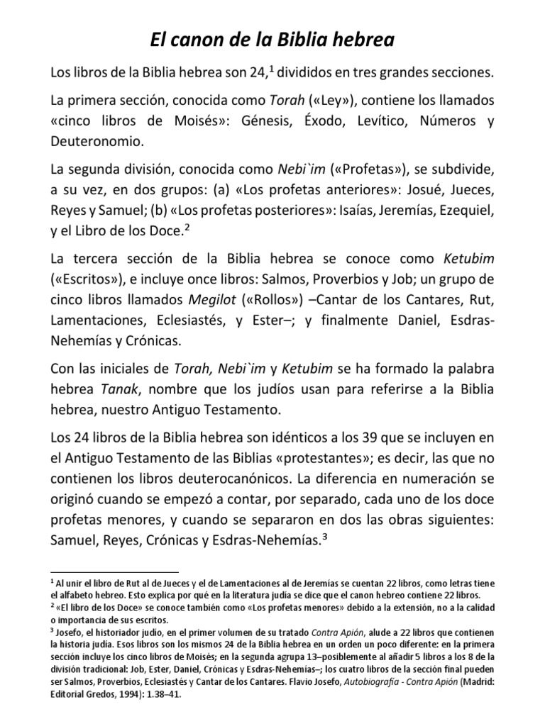 El Canon de La Biblia Hebrea | PDF