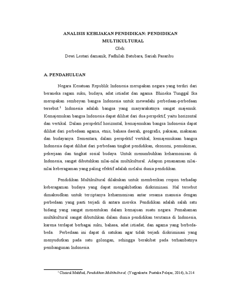 Pendidikan Multikultural | PDF | Agama & Spiritualitas