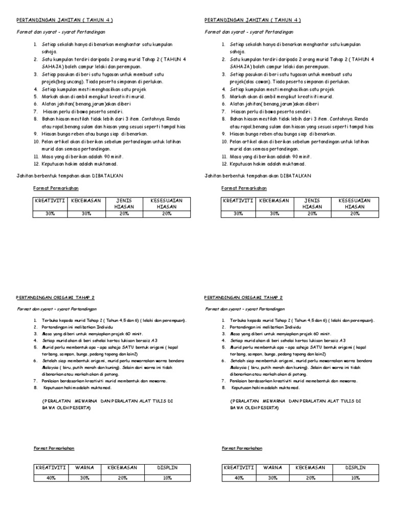 Pertandingan RBT Minggu Pusat Sumber | PDF