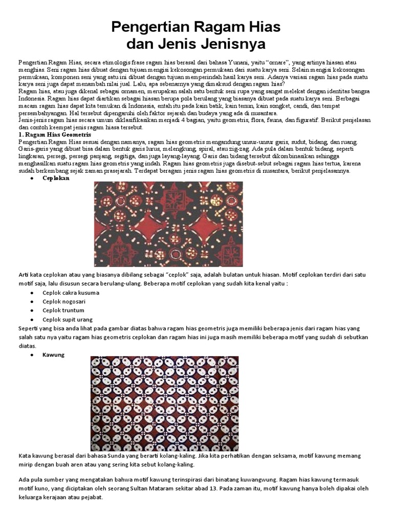 Pengertian Ragam Hias | PDF