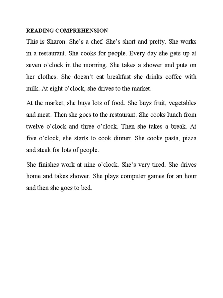 Chef Reading Comprehension | PDF | Cooking, Food & Wine