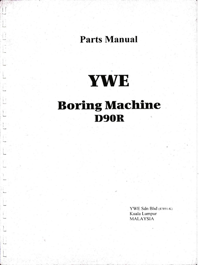 YWE D90R Parts Manual | PDF