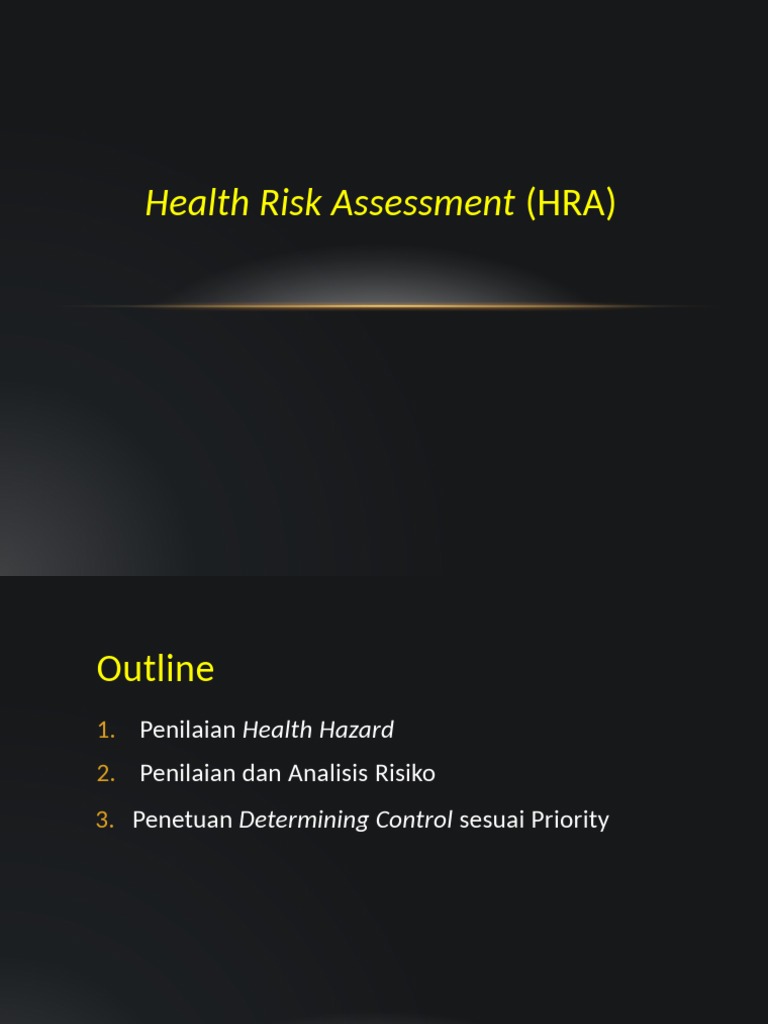 Health Risk Assessment (HRA) | PDF